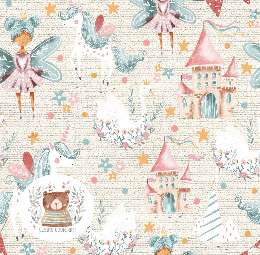 Seamless Pattern Fairytale Seamless Digital Paper Fairy Scrapbook Paper ...