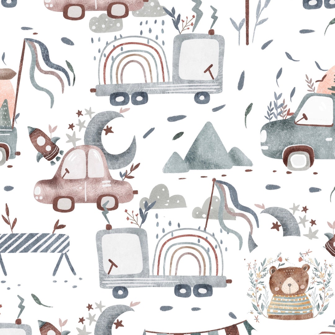 Transport Seamless Pattern Space Seamless Digital Paper Space Scrapbook ...