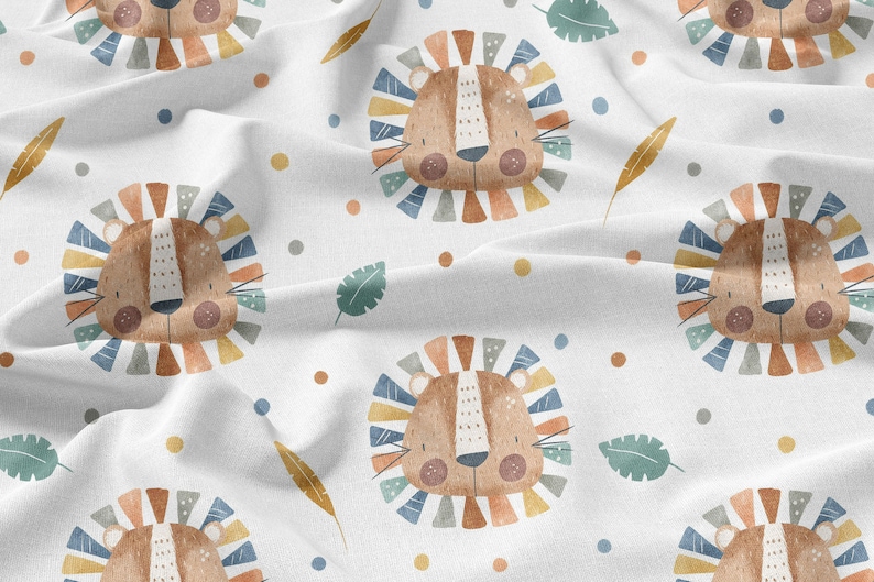 Lion Head Seamless Pattern Lion Seamless Digital Paper - Etsy