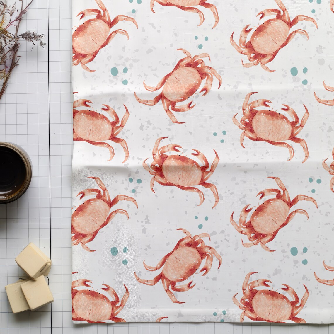 Seamless Pattern Crab Repeat Pattern for Fabric Shell Fish Digital ...