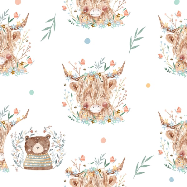 Highland Cow Collage Pattern - Etsy