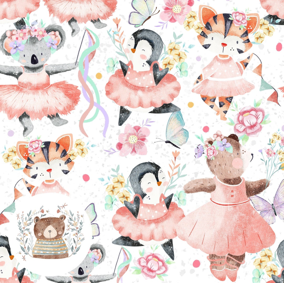 Ballerina Seamless File Girls Repeat Pattern for Fabric Dancer ...