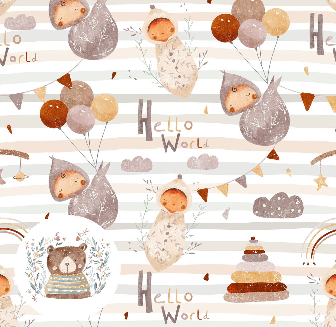 Seamless Pattern for Fabric Newborn Baby Repeating Pattern Baby Girl ...