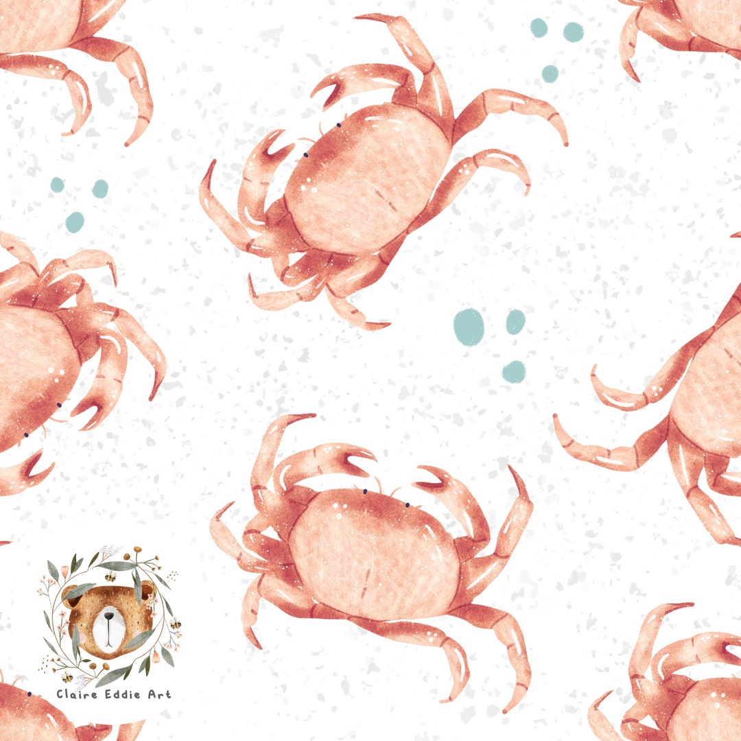 Seamless Pattern Crab Repeat Pattern for Fabric Shell Fish Digital ...