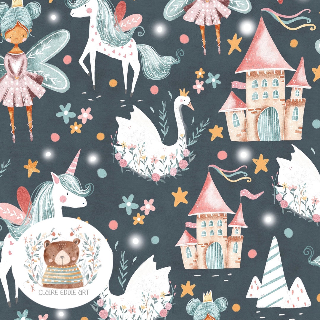 Fairytale Seamless Pattern, Fairytale Seamless Digital Paper, Fairy ...