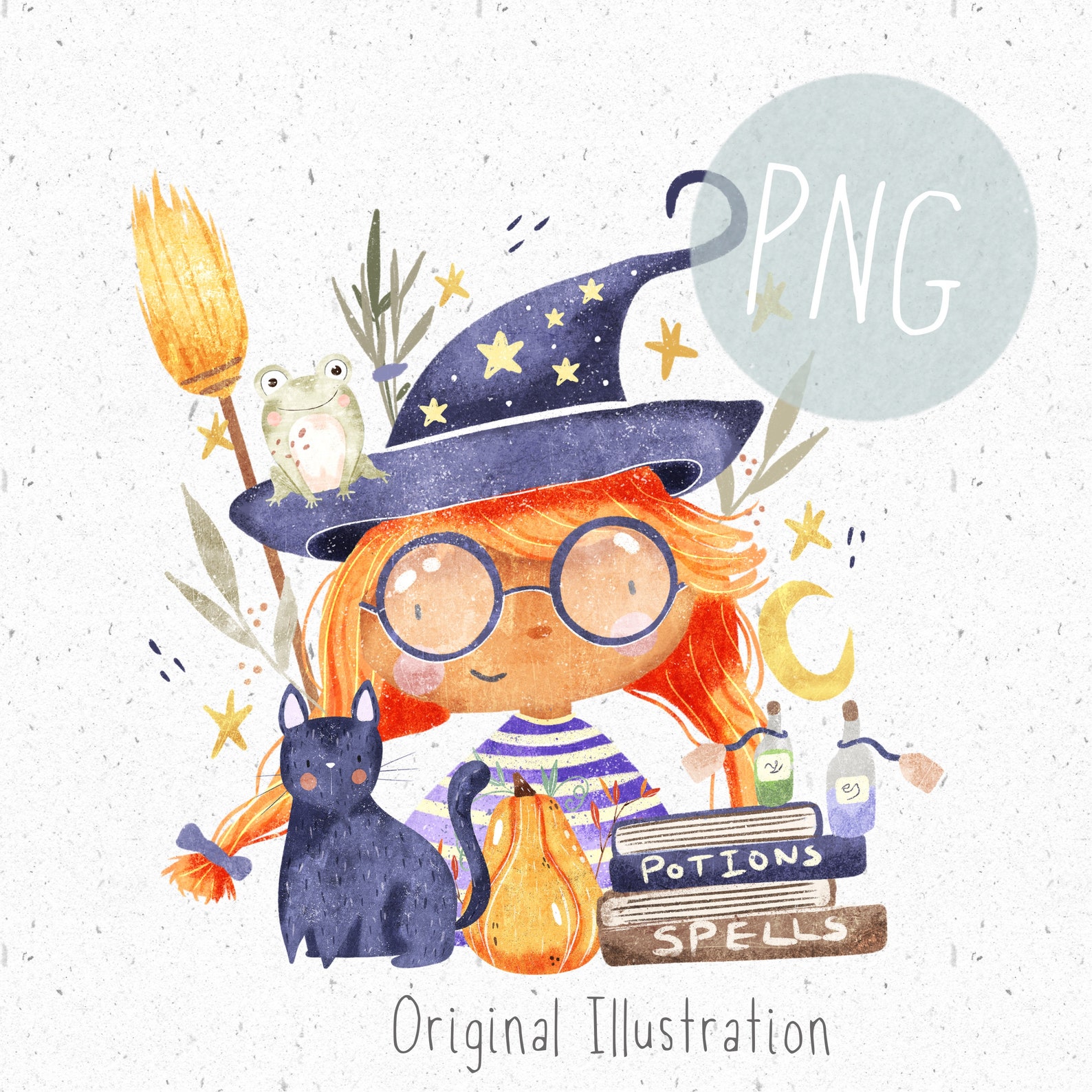 Cute Witch Clipart Children’s Halloween Clipart Witch PNG Halloween ...