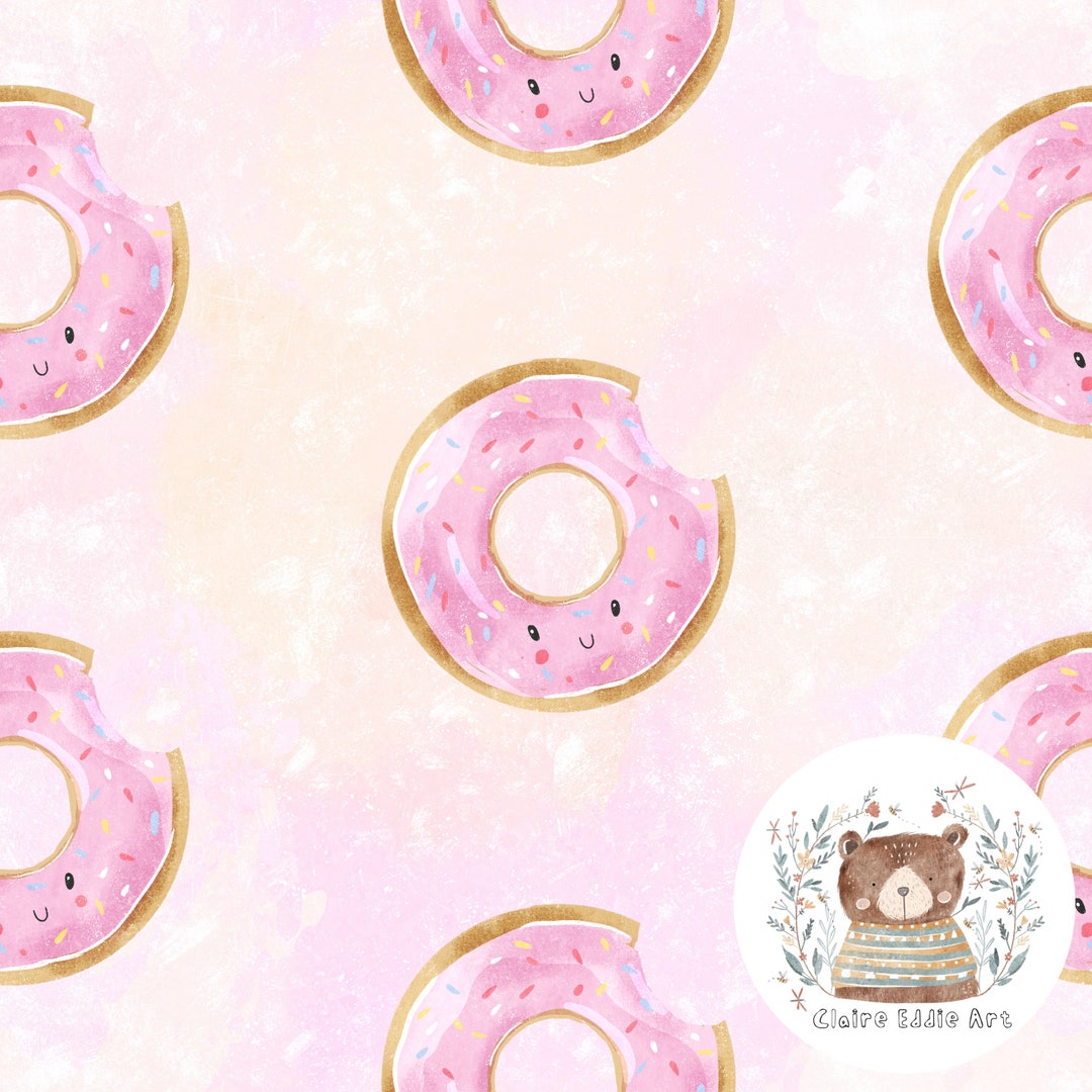 Seamless Pink Doughnut Design Cakes and Buns Pattern Baking Seamless ...