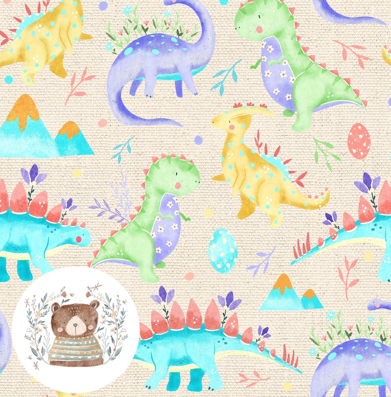 Dino Seamless Pattern for Kids Dinosaur Repeating Print for - Etsy