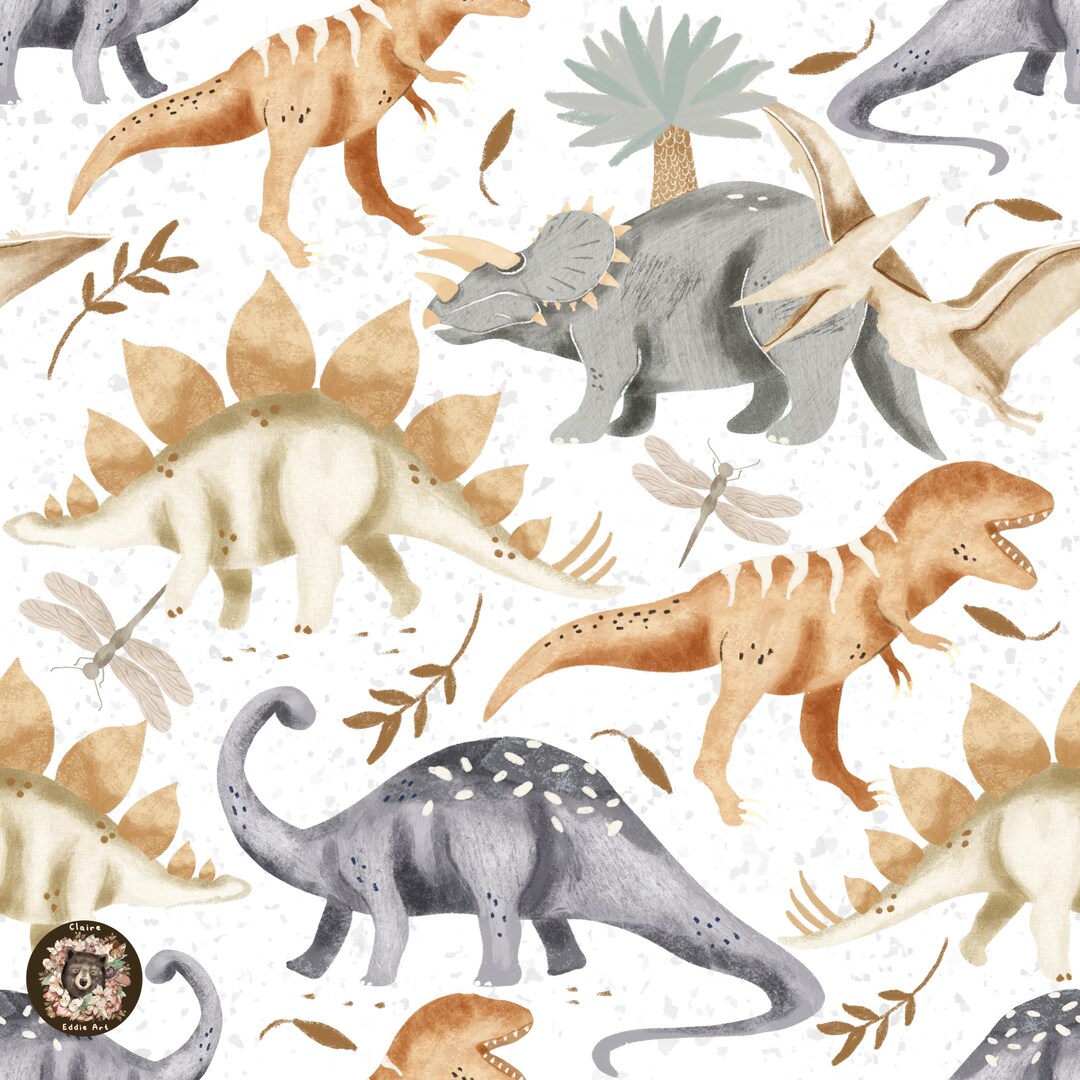 Dinosaur Seamless Pattern Gender Neutral Dinosaur Repeat Pattern for ...