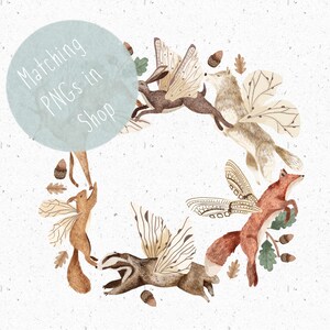 Fall Seamless Pattern Cute Woodland Animals Digital Paper Autumn ...