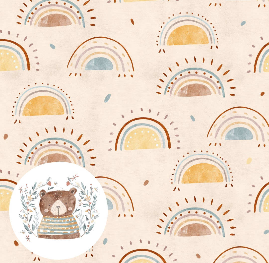 Seamless Pattern Boho Rainbows Digital Paper BOHO Seamless Scrapbook ...