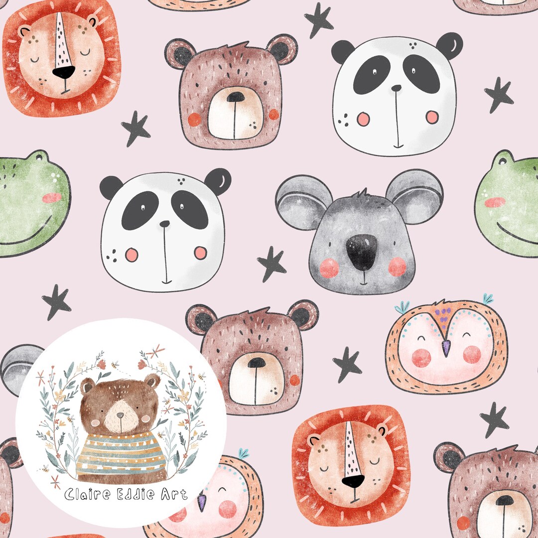 Cute Animal Repeat Pattern for Fabric Safari Digital Paper Koala ...
