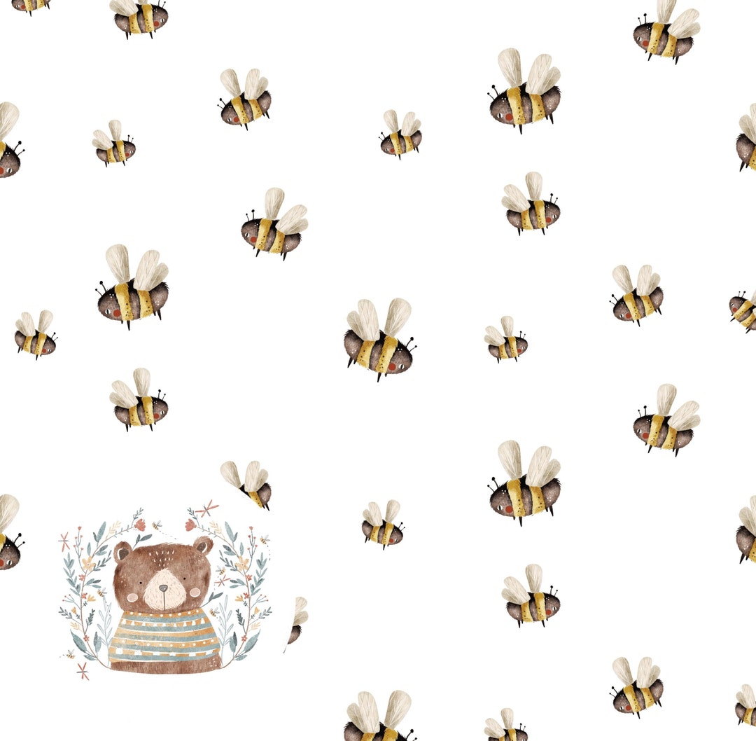Seamless Pattern Bumblebee Digital Paper Bee Scrapbook Paper Insect ...
