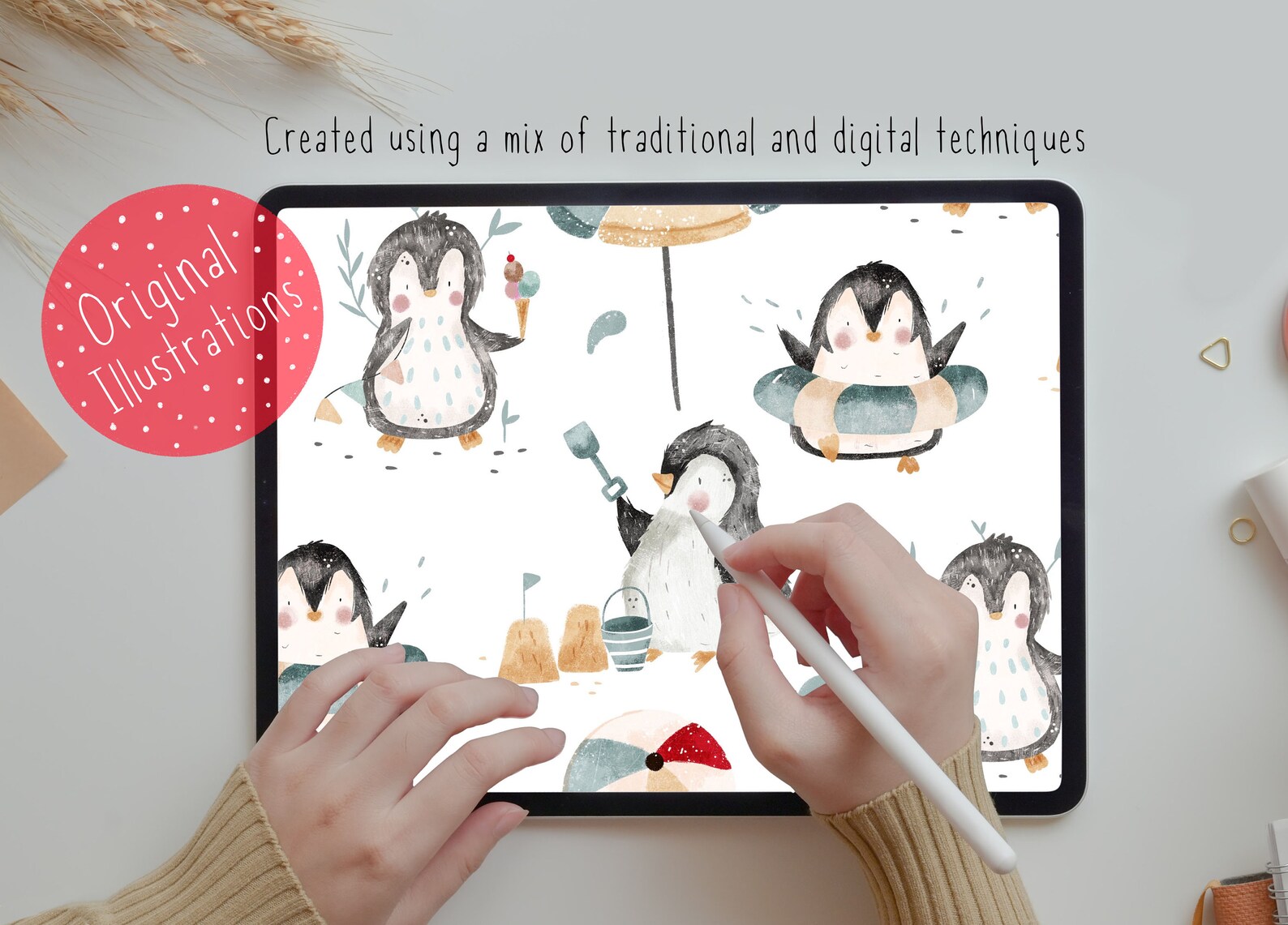 Penguin Seamless Pattern Penguin Digital Paper Penguin Repeat Pattern ...