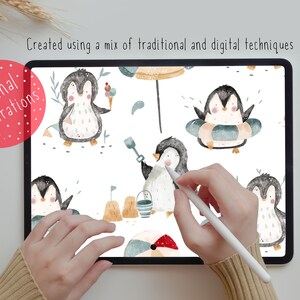 Penguin Seamless Pattern Penguin Digital Paper Penguin Repeat Pattern ...