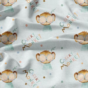 Blue Seamless Pattern for Fabric Monkey Repeat File Baby Boy Seamless ...