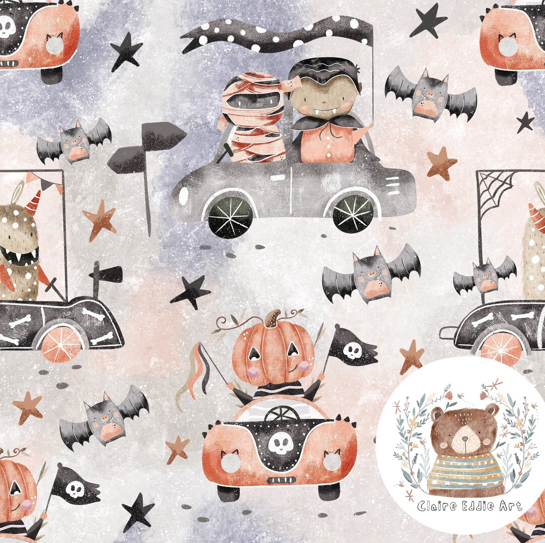 Monster Repeat Pattern for Fabric Halloween Scrapbook Paper Spooky ...