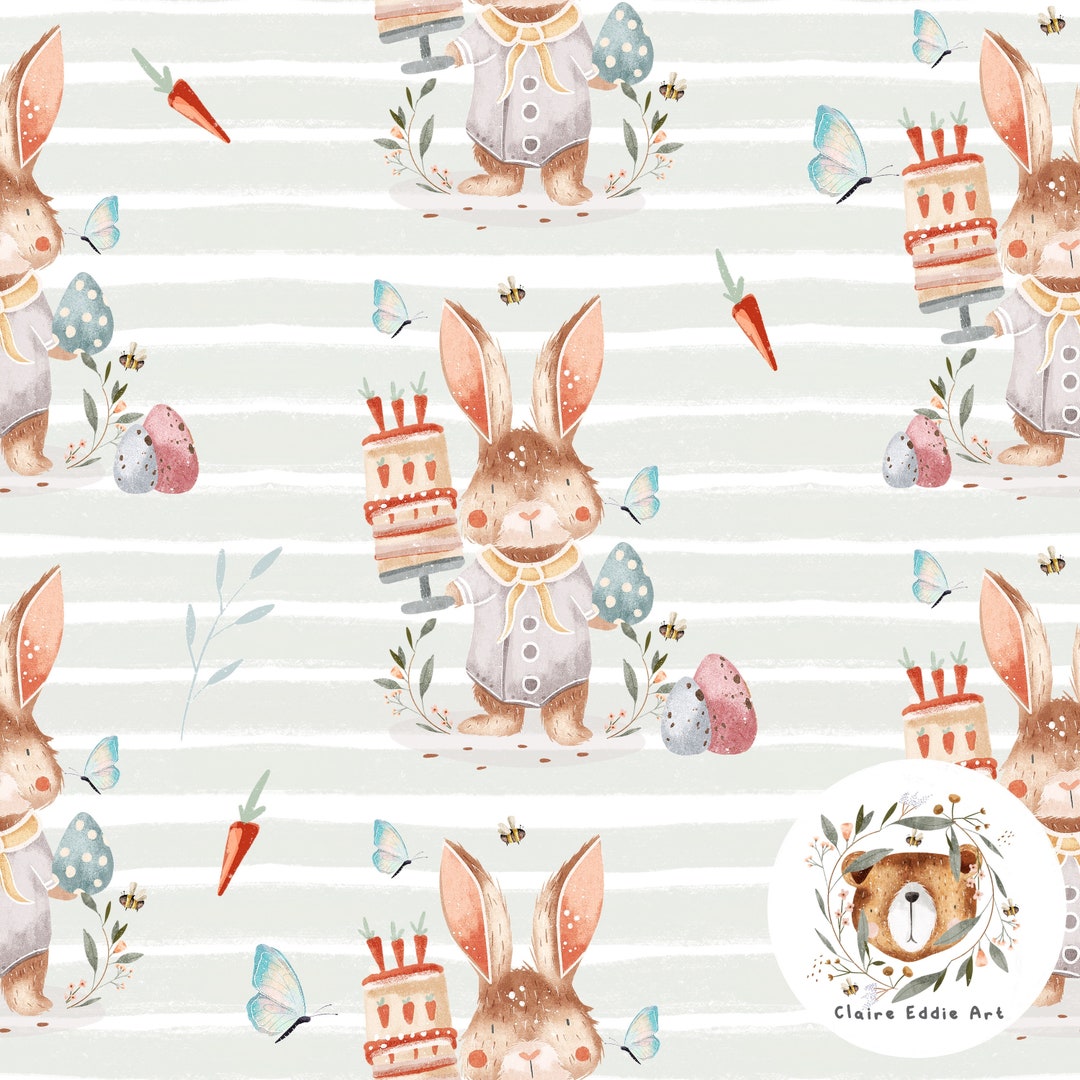 Easter Bunny Seamless Easter Repeat Pattern Cute Rabbit Seamless File ...