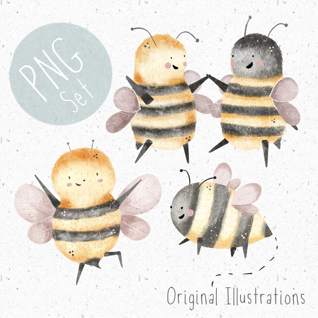3 Pngs for Sublimation Bumble Bee PNG Set Cute Insect Clipart Bumblebee ...
