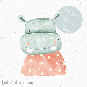 Hippo Seamless Pattern Safari Seamless Digital Paper Jungle Animal ...