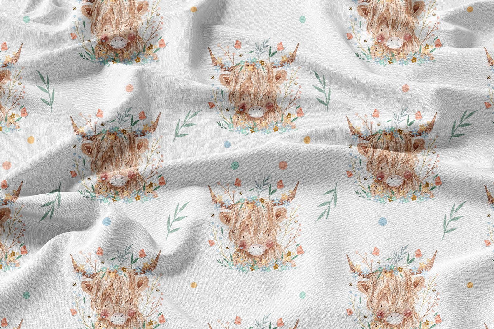 Seamless Pattern Highland Cow Seamless Digital Paper Highland - Etsy