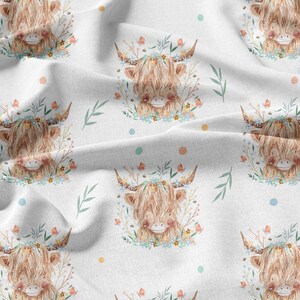 Seamless Pattern Highland Cow Seamless Digital Paper Highland Cow ...