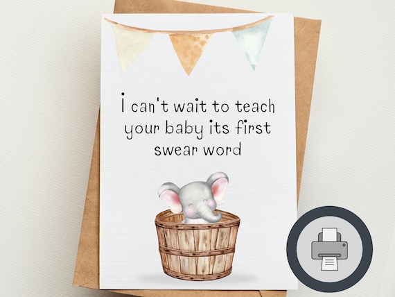 Baby's First Swear Word Printable Digital Greeting Card - Etsy