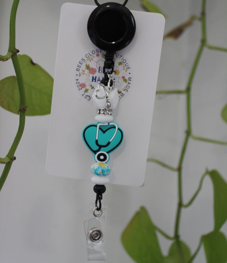 Nurse Badge Reels With Stethoscope Charm, Badge Reels With Rings ...