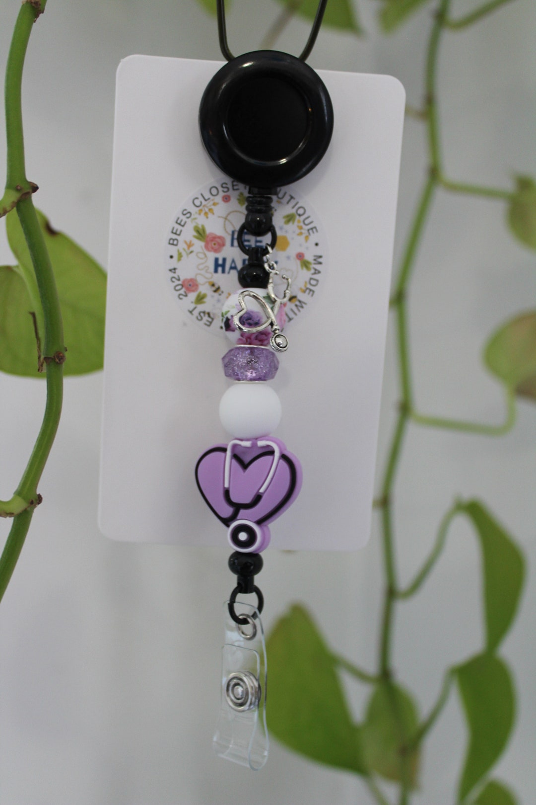 Nurse Badge Reels With Stethoscope Charm, Badge Reels With Rings ...