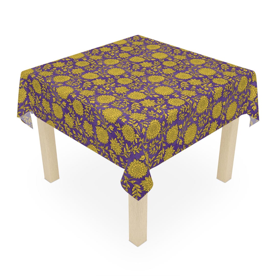 Louisiana State Tigers Indian Block Print Style Tailgate Tablecloth in ...