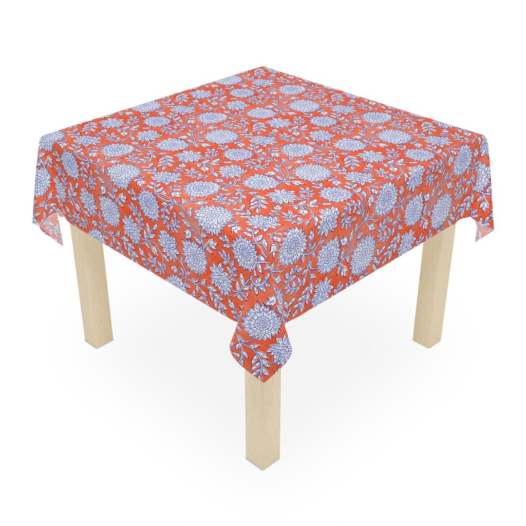 Florida Gators Indian Block Print Style Tailgate Tablecloth in Blue and ...