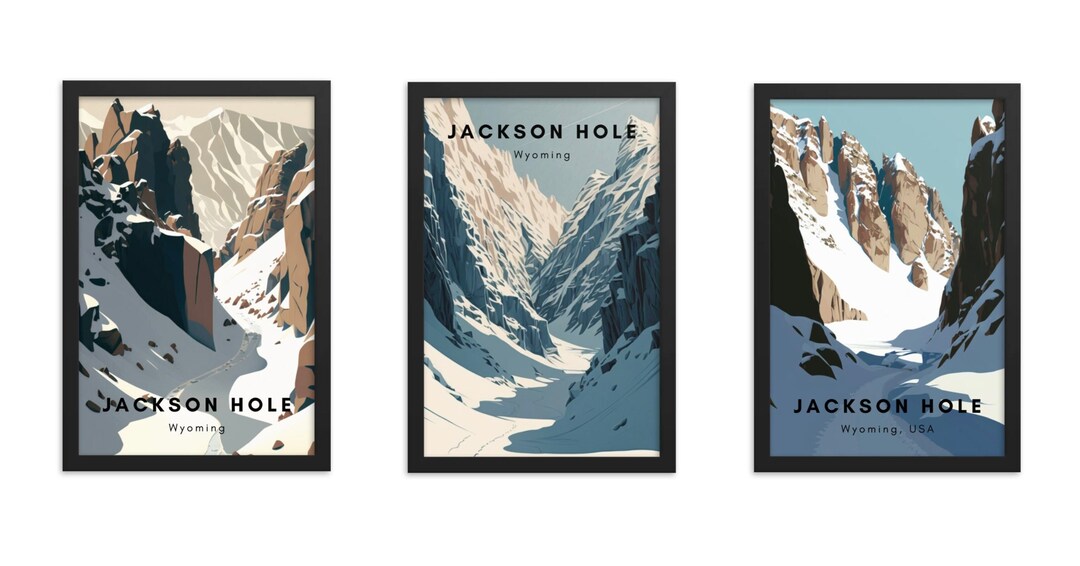 Three Jackson Hole Ski Posters digital Download - Etsy