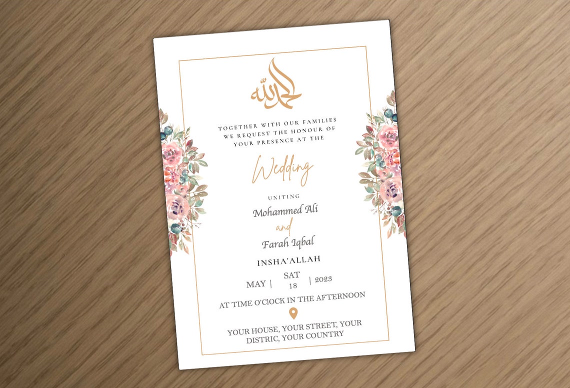 Nikkah Invitations Islamic Wedding Invitations Walima - Etsy