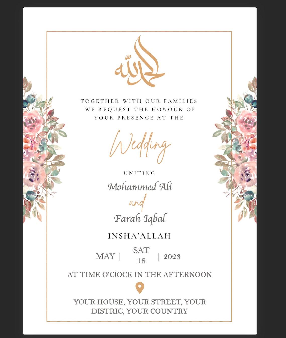 Nikkah Invitations Islamic Wedding Invitations Walima - Etsy