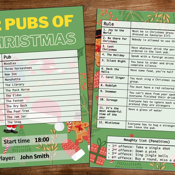 Christmas Pub Crawl - Etsy