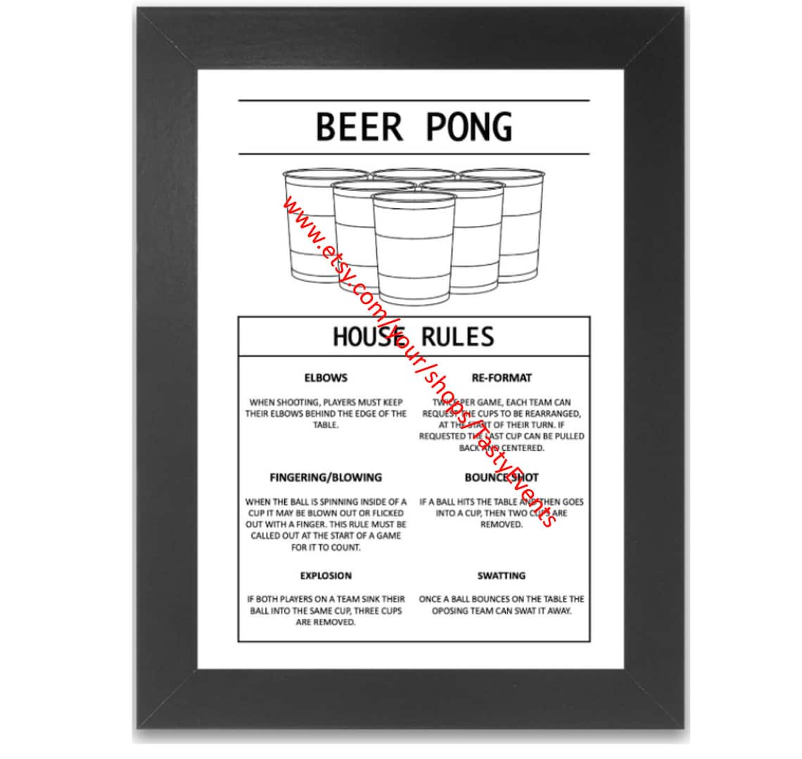 Editable Beer Pong House Rules Poster Instant Download - Etsy