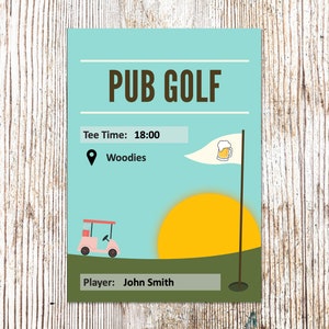 Editable Pub Golf/bar Golf Score Card Instant Download - Etsy