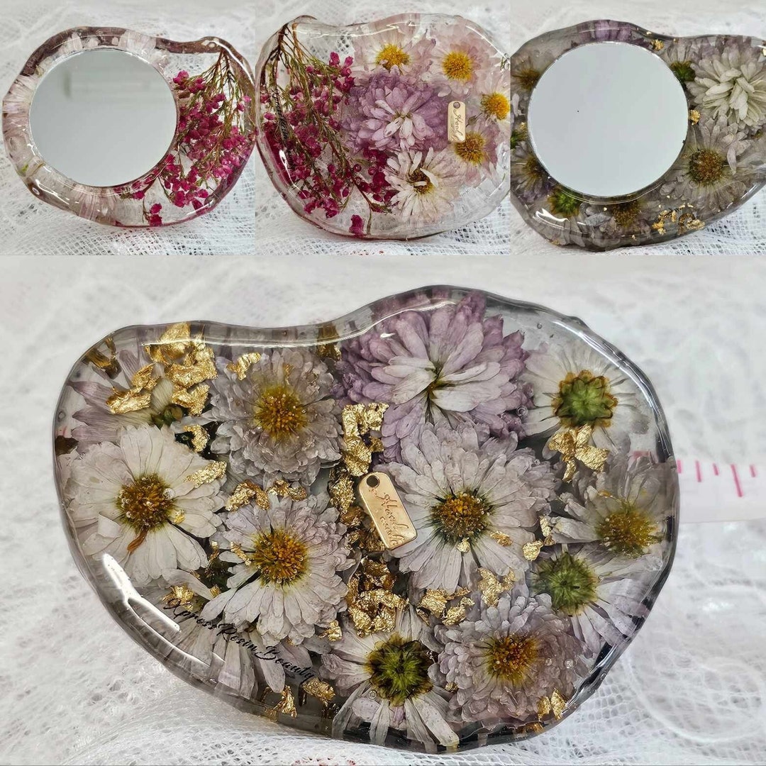 Hand and Pocket Floral Mirrors. - Etsy