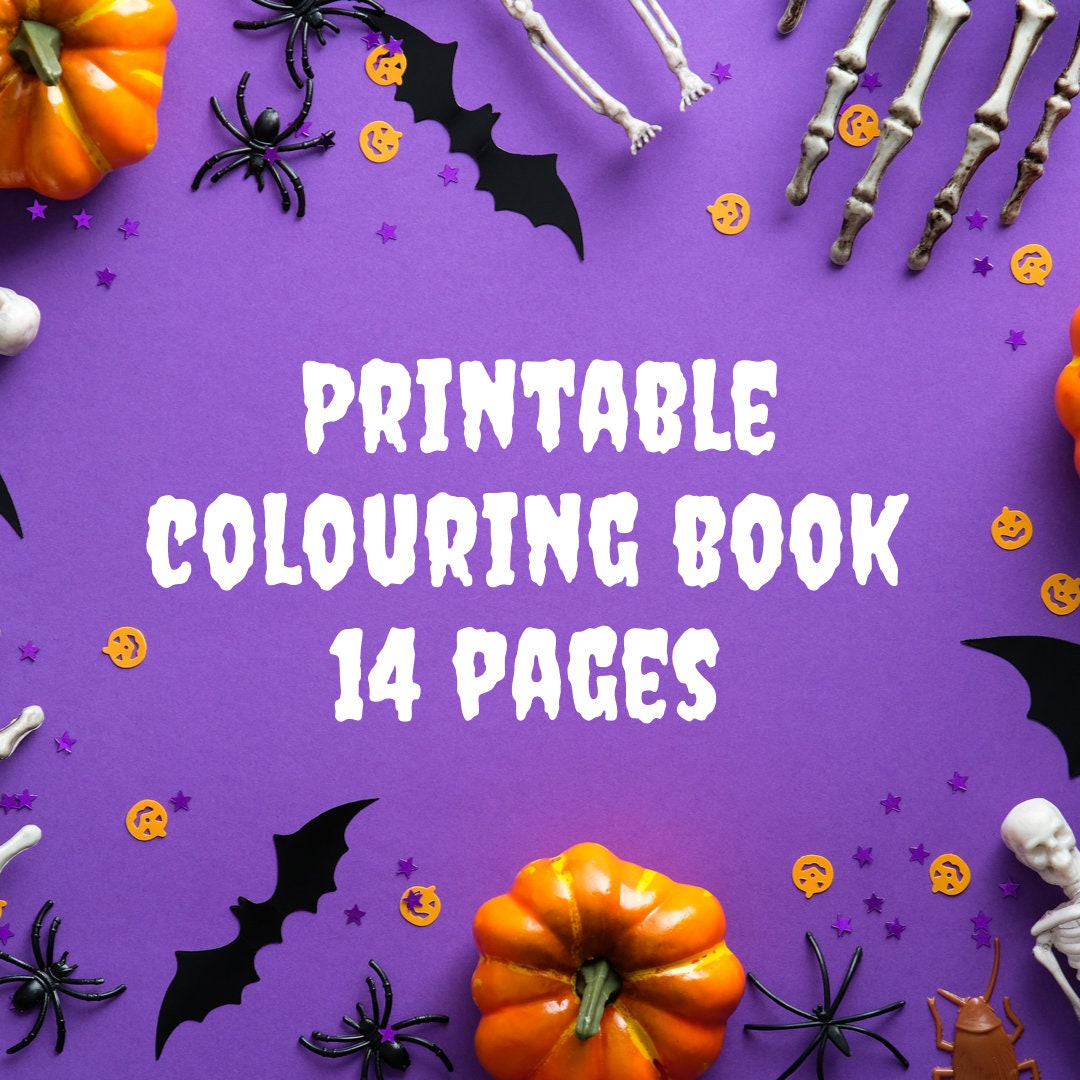 Halloween Printable Colouring Pages/book, Halloween Activity, Party ...