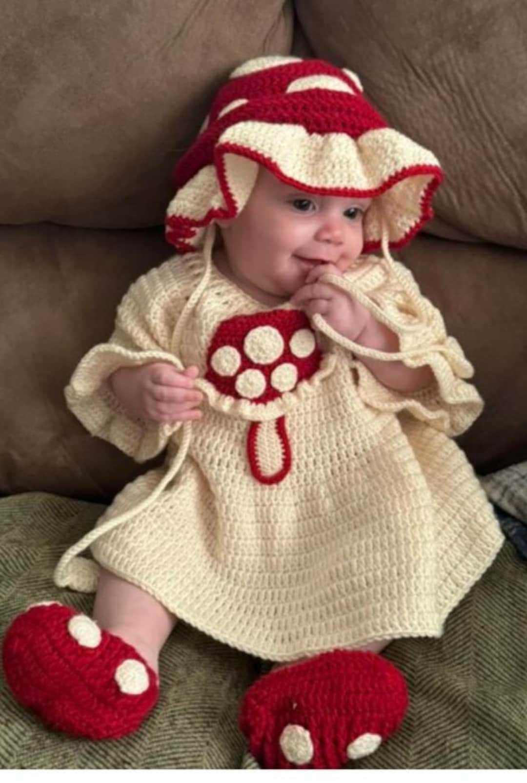 Crochet Mushroom Baby Costume, Hat and Booties Set, Halloween Outfit - Etsy