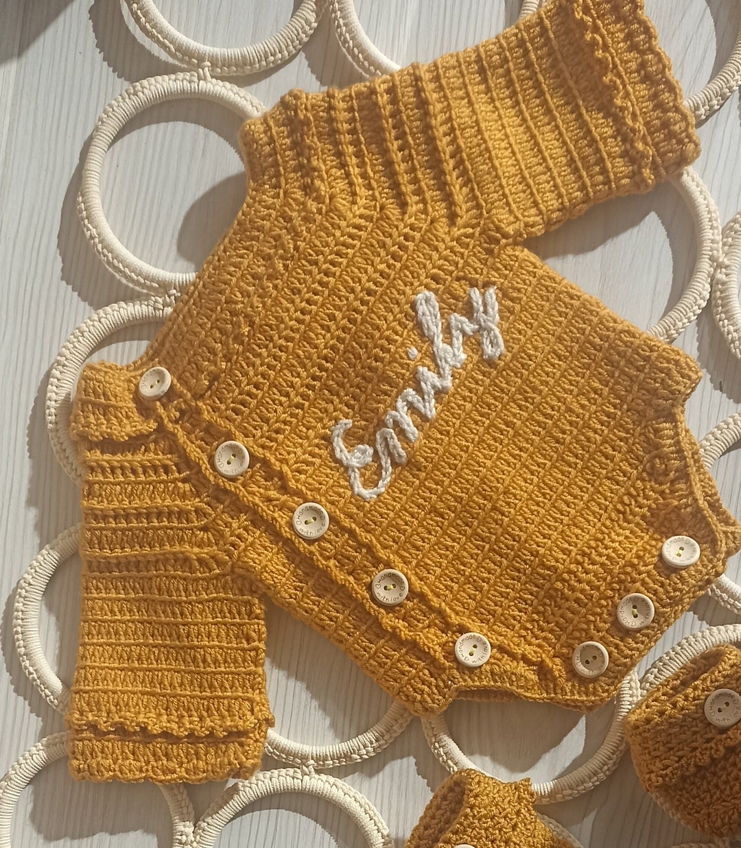 Hand Embroidered Knit Sweater Romper for Babies | Baby Hospital Outfit ...