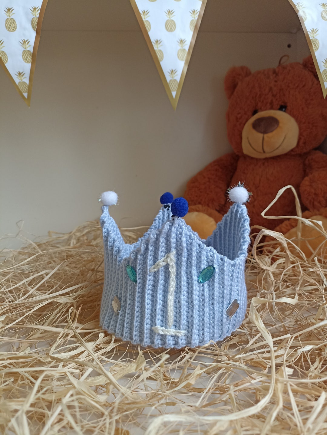 Hand Embroidered Crown for Baby and Children's Birthdays | Personalized ...