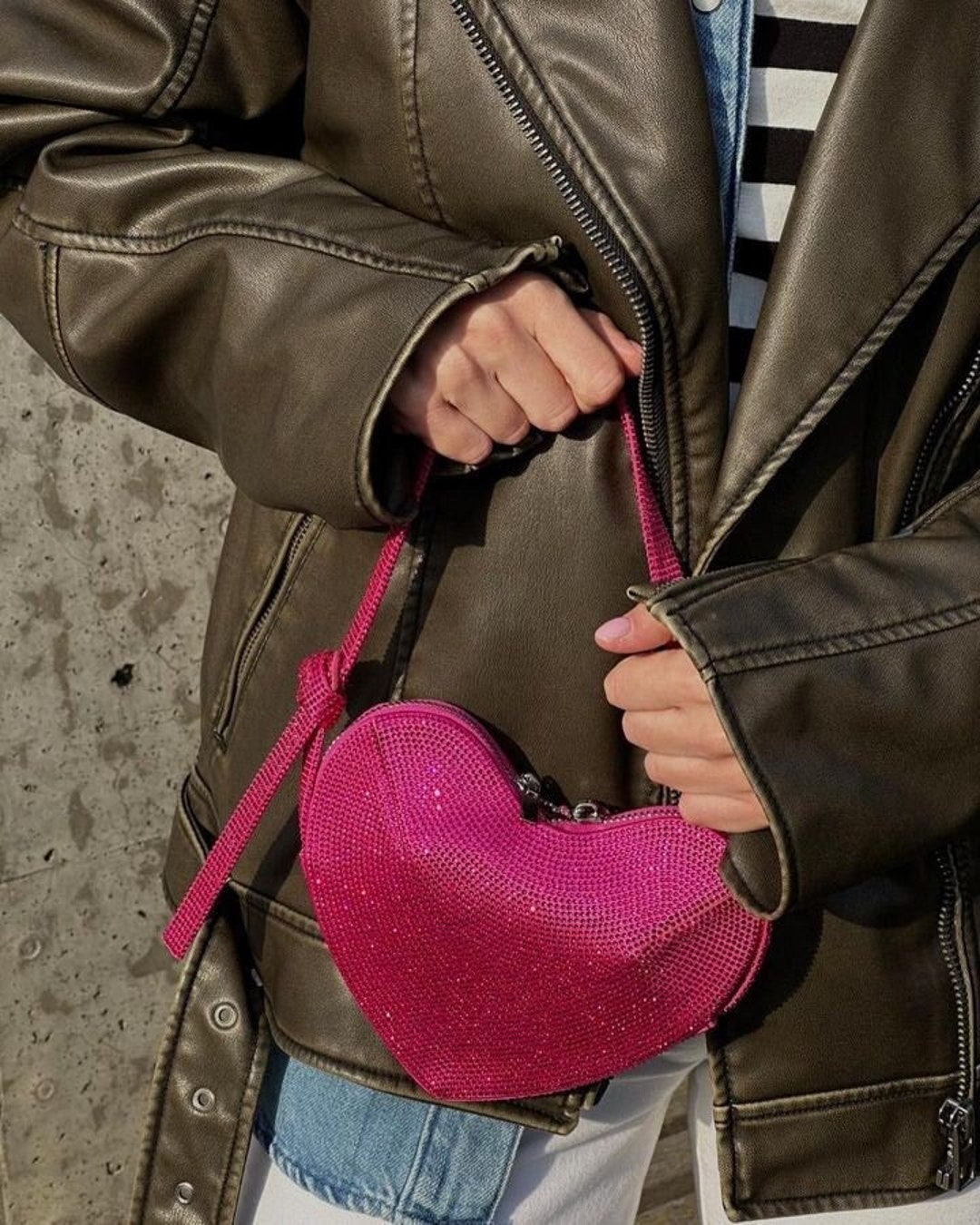 Heart Bag / Rhinestones Evening Bag / Night Out Bag / Shiny Cristal Bag ...