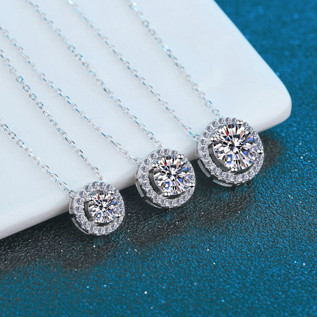 Clock Diamond Necklace / Platinum Plating Necklace / Certified ...