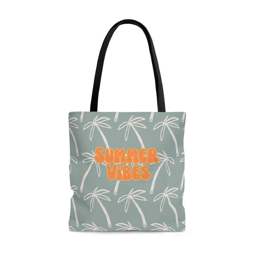 Tote Bag, Summer Bags, Beach Bag, Vacation Bag, Summer Vibes Bag, Palm ...