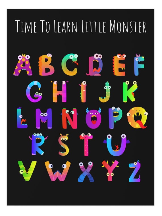 Monster Alphabet Poster Great for Kid's Room or Library - Etsy