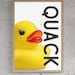 Duck, Quack, Rubber Duck, Typography, Digital Download, Poster, Wall ...