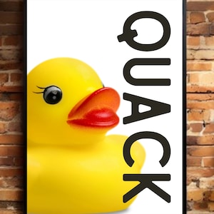 Duck, Quack, Rubber Duck, Typography, Digital Download, Poster, Wall ...