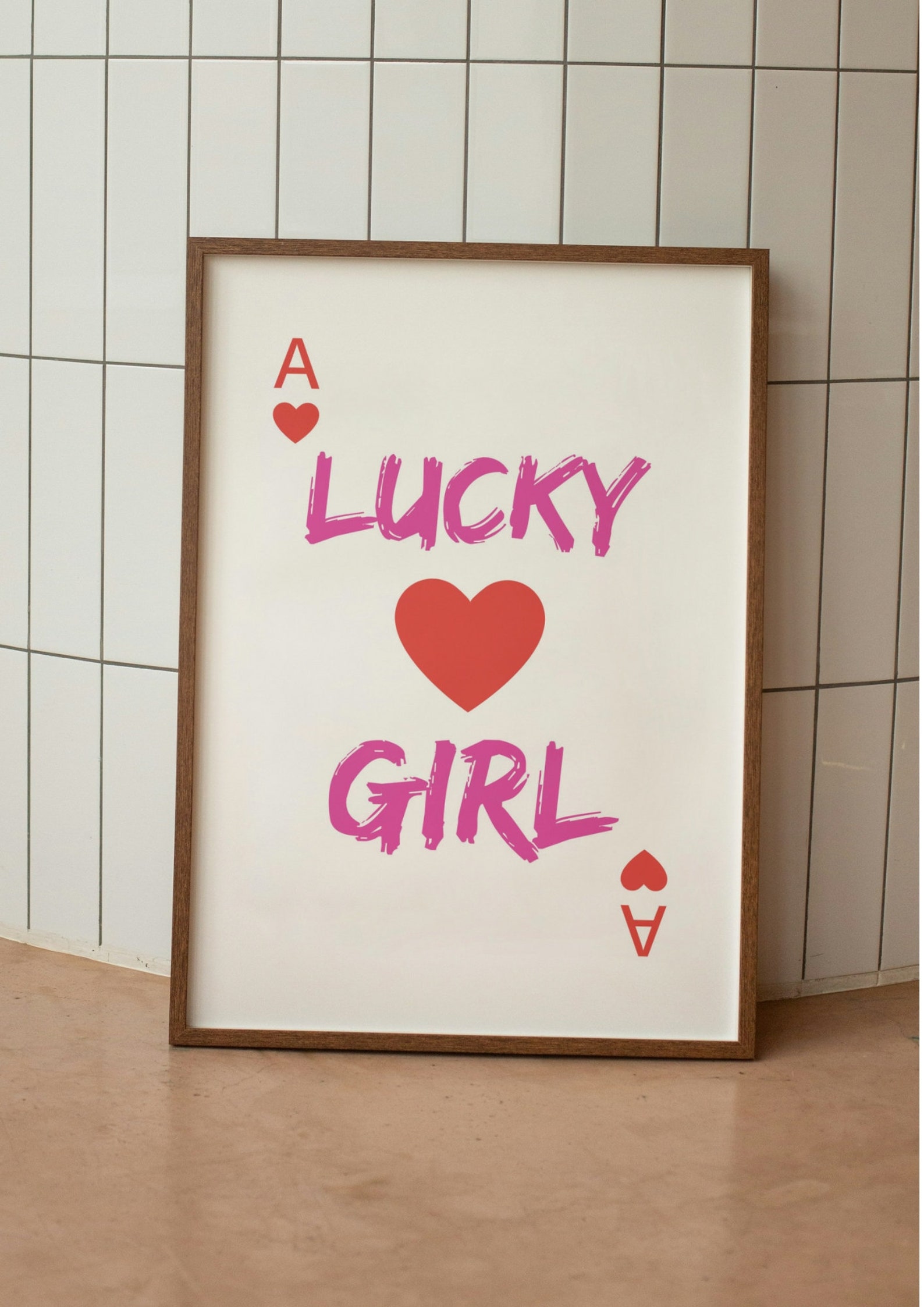 Lucky Girl, Digital Download Poster, Wall Decor, Typography, Art - Etsy
