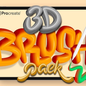 100+ Lettering Procreate Brush Bundle: 3D, Outline, Stamps - Etsy